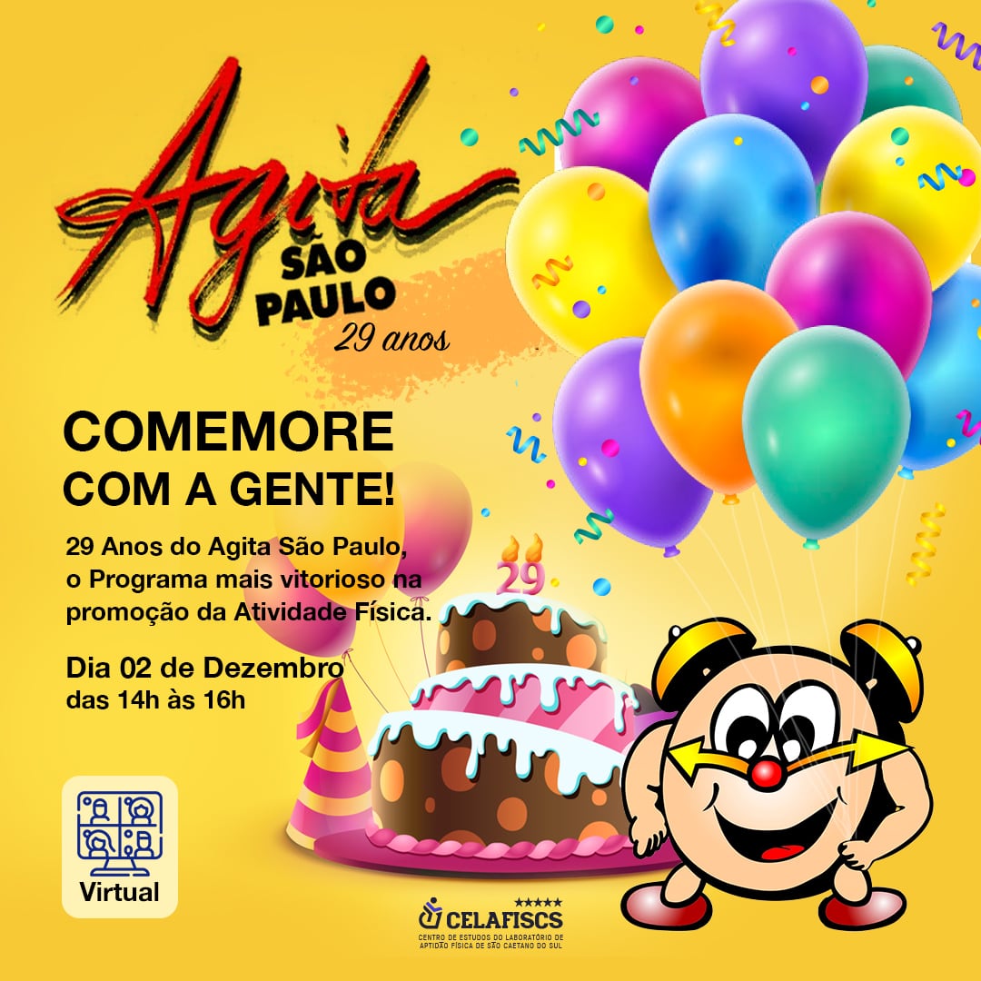 O Agita completa 29 anos promovendo Atividade Física em São Paulo, no ...